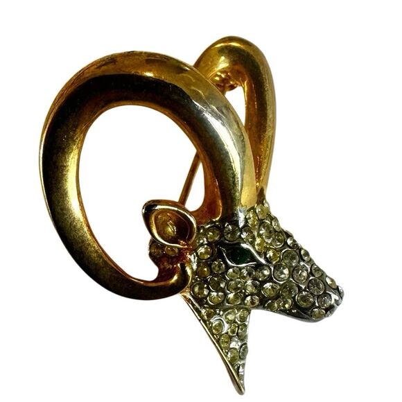 Vintage Gold Ram Head Brooch | Jewelry | Vintage Goldtone Ram Head ...